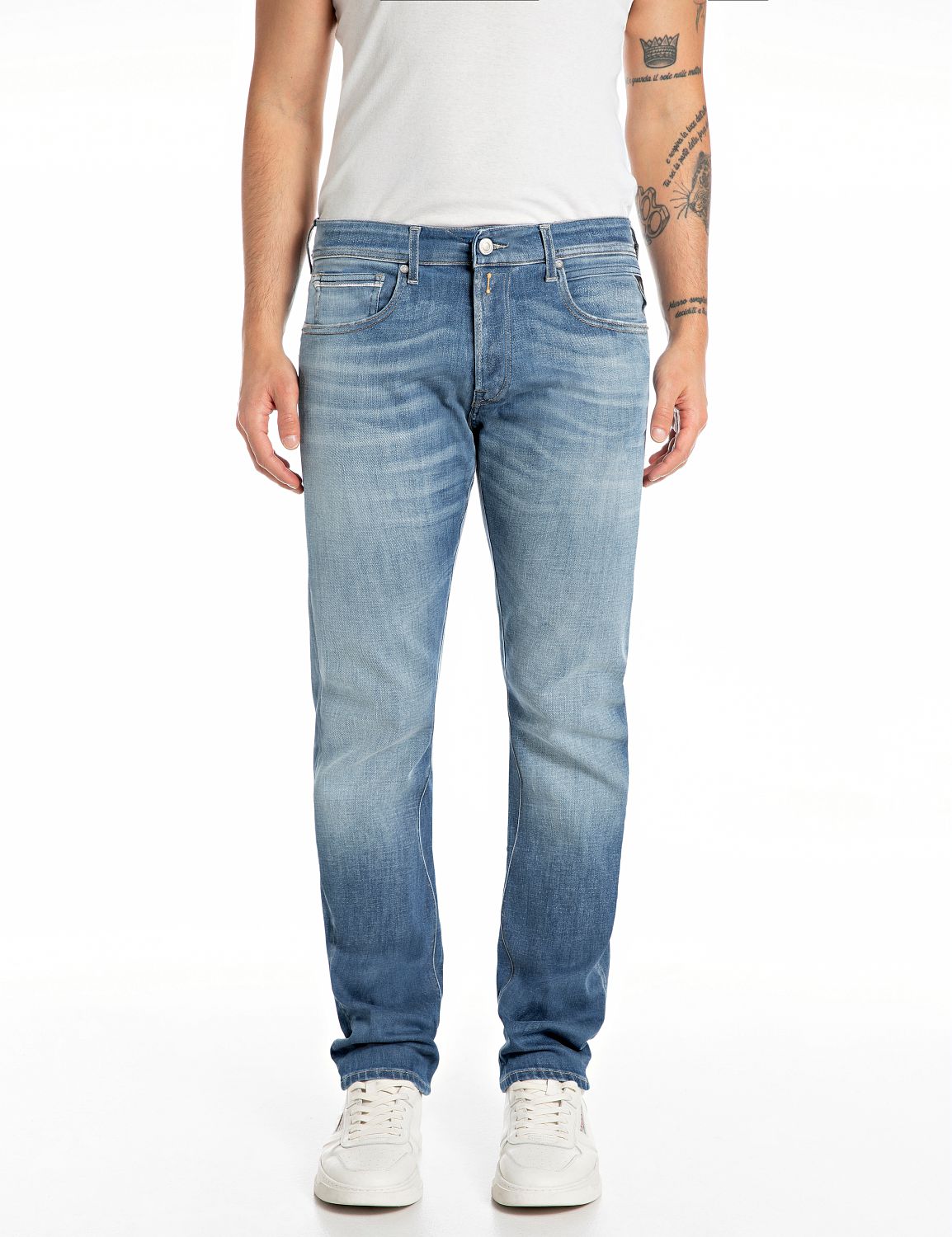 Replay Straight Fit GROVER in Blauw | Bergmans